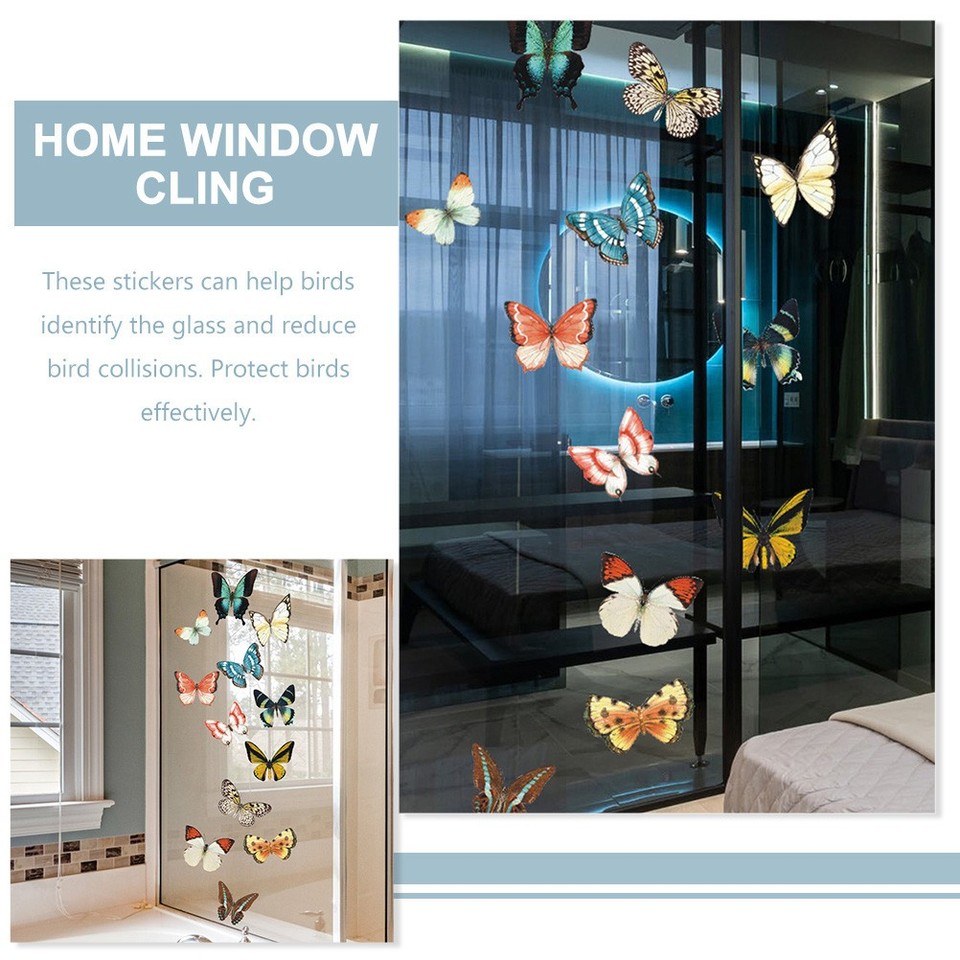 12 Pcs Window Decals Removable Static Cling Anti Collision Bird ...