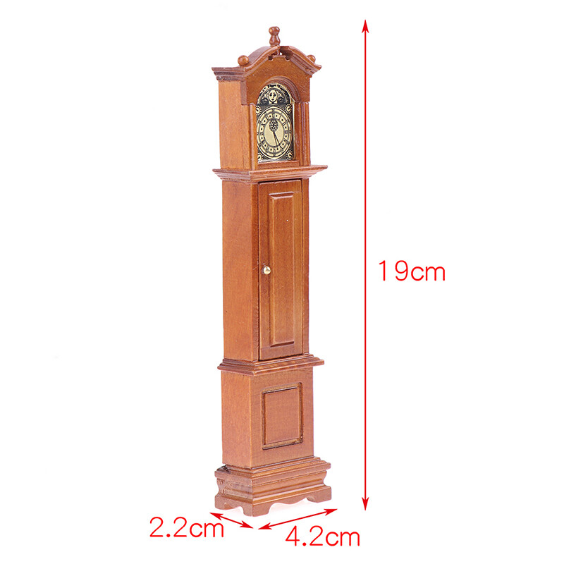 1:12 Dollhouse Miniature Wood Floor Clock Grandfather Clock Doll ...