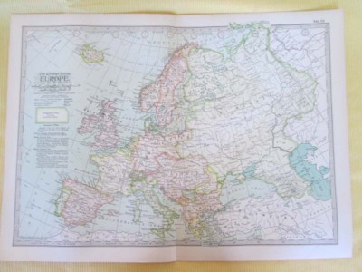 Vintage Map,EUROPE, 73Century Atlas,1902 | eBay