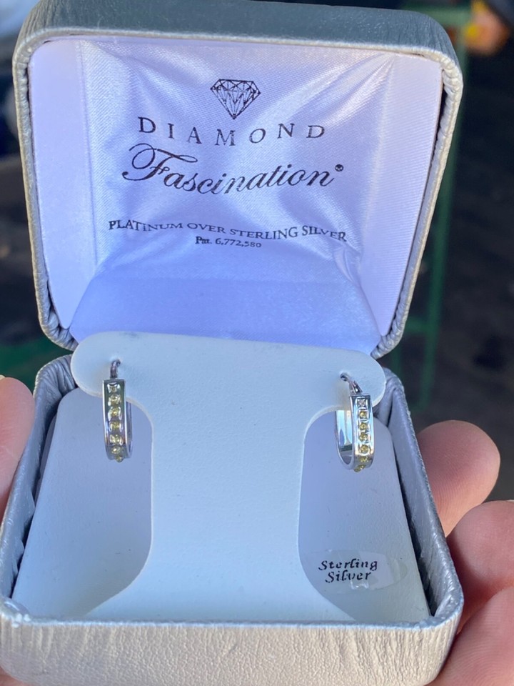 NIB Diamond Fascination™ U-Huggie Hoop Earrings | eBay