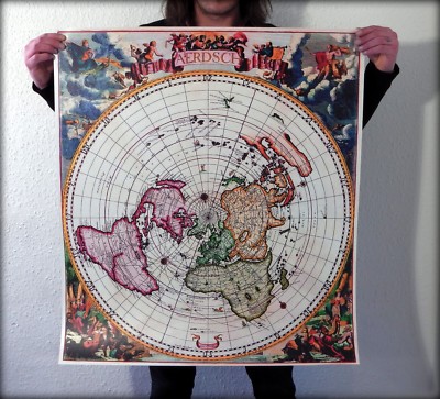 Flat Earth Poster Print Map: Jacobus Robijn - 'Nieuw Aerdsch Pleyn 1700 ...