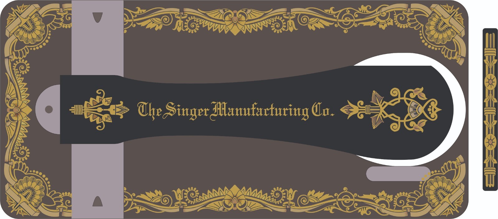 Singer 27K and 127K 'Sphinx' (aka Memphis) Sewing Machine Waterslide ...