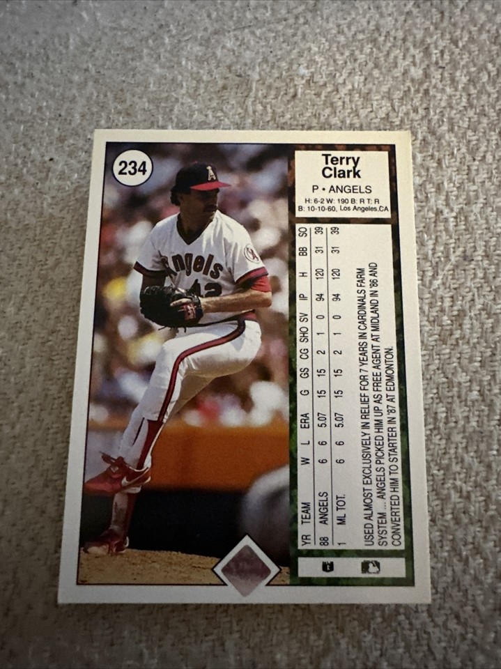 1989 Upper Deck Baseball Terry Clark California Angels #234 | eBay