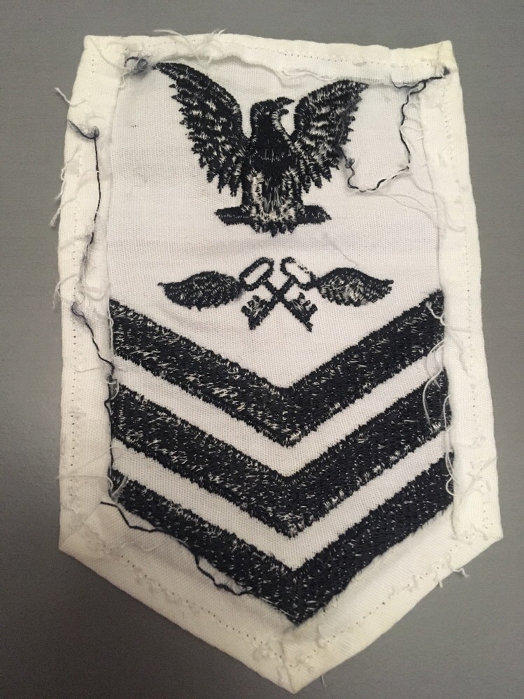 White US NAVY Aviation Storekeeper FIRST CLASS Patch Chevron three bars ...