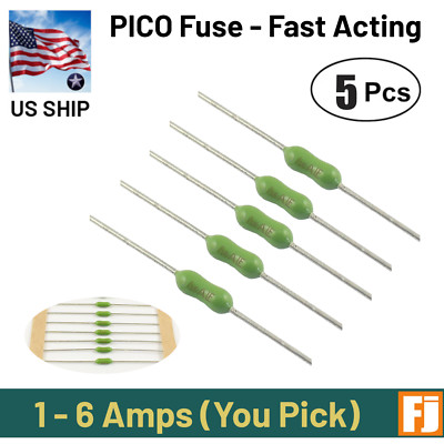 5 Pcs Pico Fuse 125/250V 1,1.25,2,3,4,5,6 amps | Sub Miniature | Fast ...