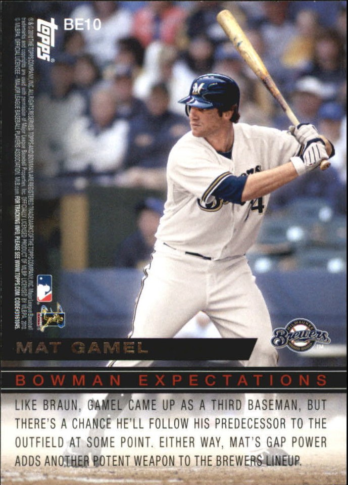2010 Bowman Expectations #BE10 Ryan Braun/Mat Gamel | eBay