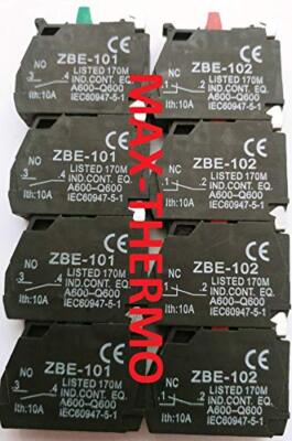 8 pcs. 4 of ZBE-102 + 4 of ZBE-101 FITS for TELEMECANIQUE Schneider ...