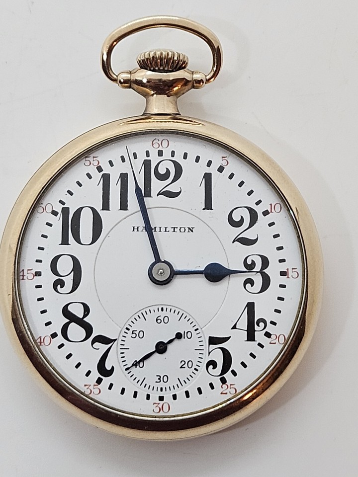 Antique 1930 HAMILTON 21J Railroad Grade 992 10K G.F. Gold RR Pocket ...
