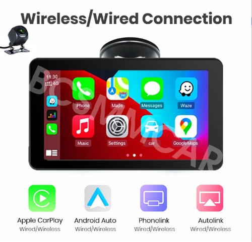 Car Bluetooth Touch Screen 7in Stereo Monitor For CarPlay Android Auto ...