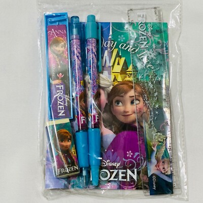 Blue Disney Frozen Stationery set, Pen, Pencil, Notebook, Ruler, Eraser ...