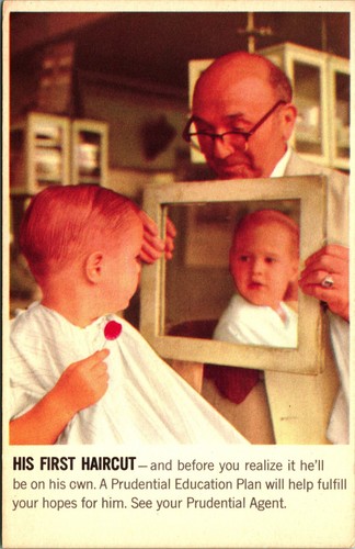VINTAGE POSTCARD LITTLE BOY'S FIRST HAIRCUT - BARBER - AMERICANA ...