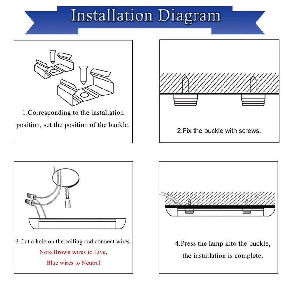 1-20x1FT 2FT 3FT 4FT LED Batten Tube Light Shop Lights Workbench Garage ...