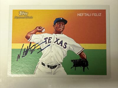 Neftali Feliz Autographed 2010 Topps National Chicle #182 In Person ...