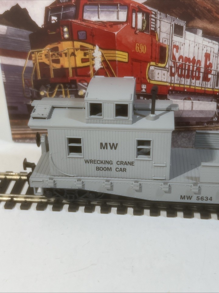 Athearn HO Work Caboose Wrecking Crane Boom Car MW 5634 Blue Box | eBay