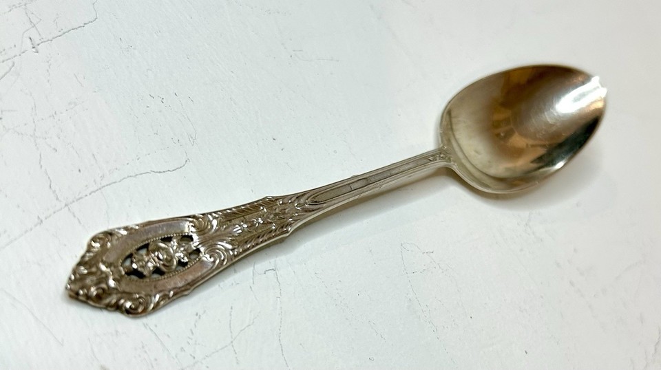 Wallace Sterling Silver Rose Point Pattern Tea Coffee Spoon Vintage ...