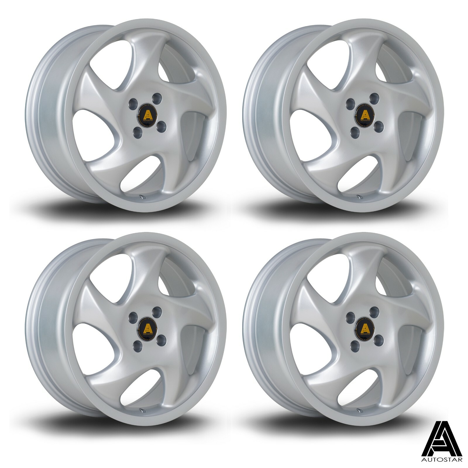 Autostar Twist 17" 7.5J 4x100 et35 alloys fits VW Golf Polo BMW E30 ...