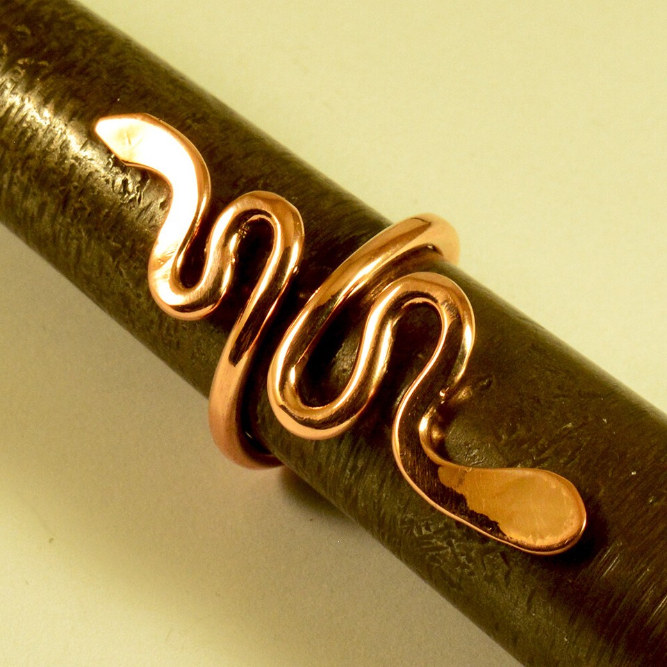 Hammered Copper Snake Ring Any Size Handmade Unique Jewelry - Spiritual ...