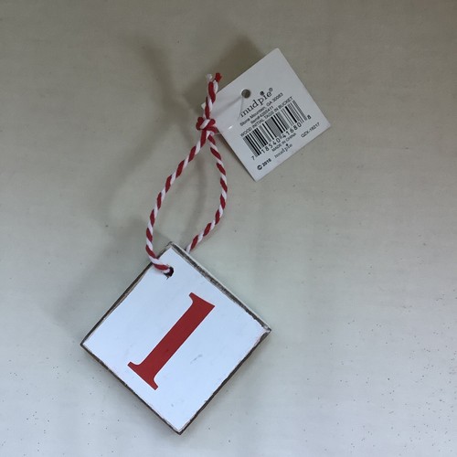 Mud Pie Letter “I” “L” Initial Monogram Christmas Ornament Gift Tag | eBay