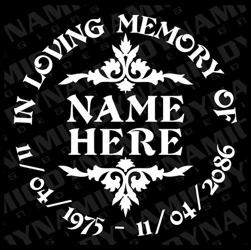 Custom IN LOVING MEMORY Sticker Vinyl Car Window Decal name Rip Brother ...