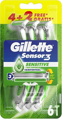 Gillette Sensor 3 Sensitive Disposable Razors with Aloe Vera - Pack of ...