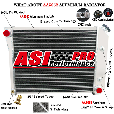 3 ROW Aluminum Radiator For 68-87 86 Chevy Camaro Chevelle El Camino ...