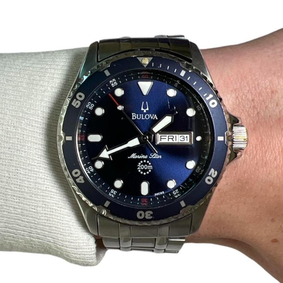 Men's 200 MM Bulova Marine Star C8671022 Watch Stainless Steel | eBay