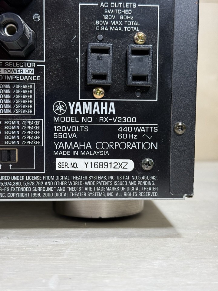 Yamaha CinemaDSP RX-V2300 Black 440W Surround Natural Sound Receiver ...