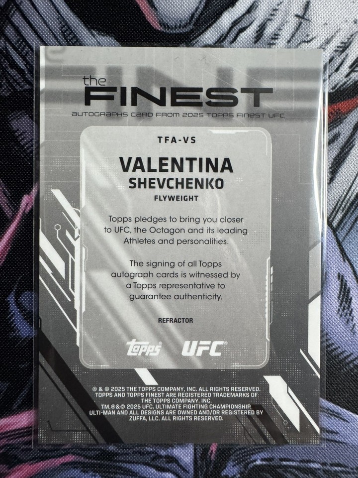 2025 Topps Finest UFC Valentina Shevchenko On Card Auto | eBay