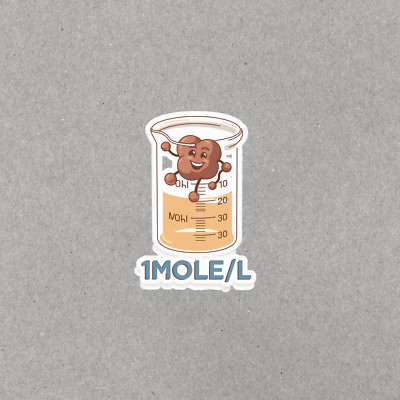 Chemistry Beaker Mole Measurement Cute Animal Science Sticker #5029 | eBay
