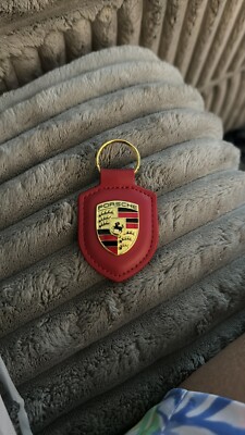 Genuine Porsche Crest Keyring Key Chain Leather Multiple Colors | eBay