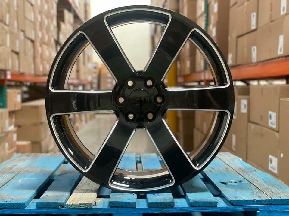 22 TBSS Rims Black Mill Wheels Fit Chevy Tahoe Silverado Sierra Yukon ...