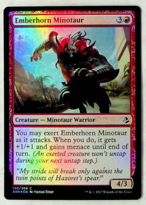 Emberhorn Minotaur - Foil - Amonkhet Edition - 2017 - Magic The ...