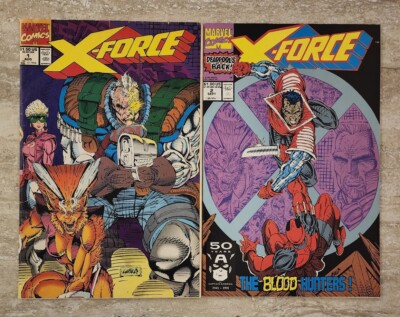 Marvel Comics X-Force #1 and #2 , Deadpool, Cable, Domino, Rob Liefeld ...
