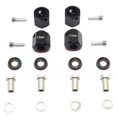 GPM Aluminum Wheel Hex Adapters 12mm Thick (20Pcs) Set Black : TRX-4 ...