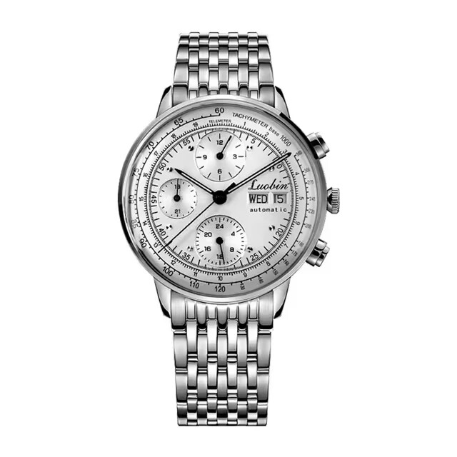 LUOBIN Mens Watch Luxury Automatic Watch For Men Chronograph Date Watch ...