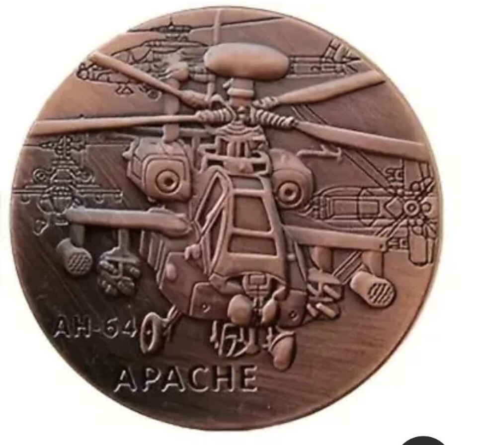 U.S. ARMY Aviation AH-64 APACHE, CHALLENGE COIN With Retirement Award ...