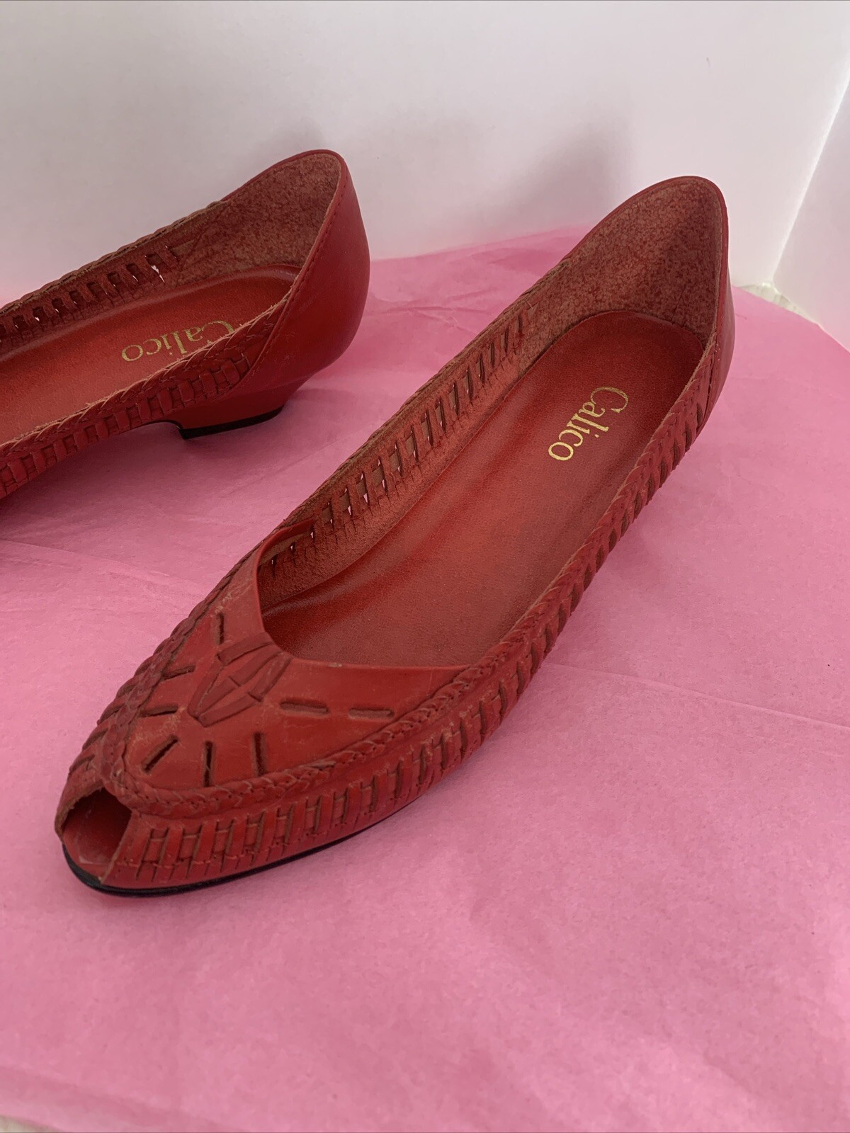 Vintage Calico Red Pump Shoe | eBay