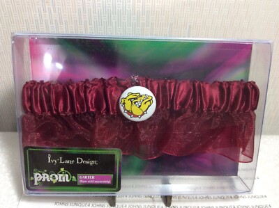 GARTERS: WEDDING OR PROM New W/plastic casing MAROON GARTER w/Bulldog ...