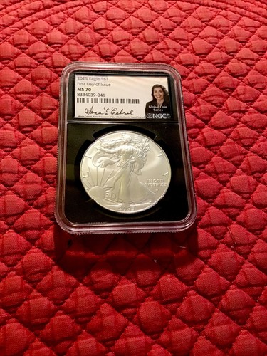 2025 silver eagle ms70 NGC fdoi signed Anna Cabral | eBay