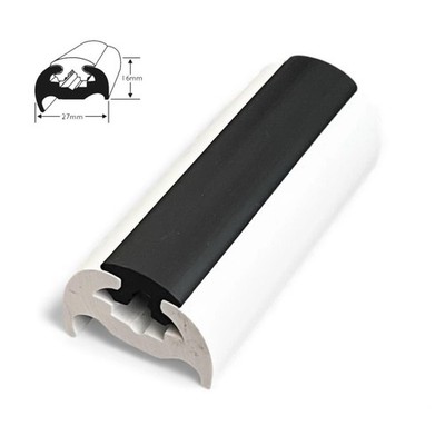 Boat D Fender Rubbing Strake 27mm Base White With Black Insert PVC 9 ...