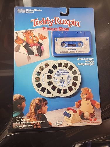 Vintage TEDDY RUXPIN Picture Show Gimmick Learns A Lesson New Accessory ...