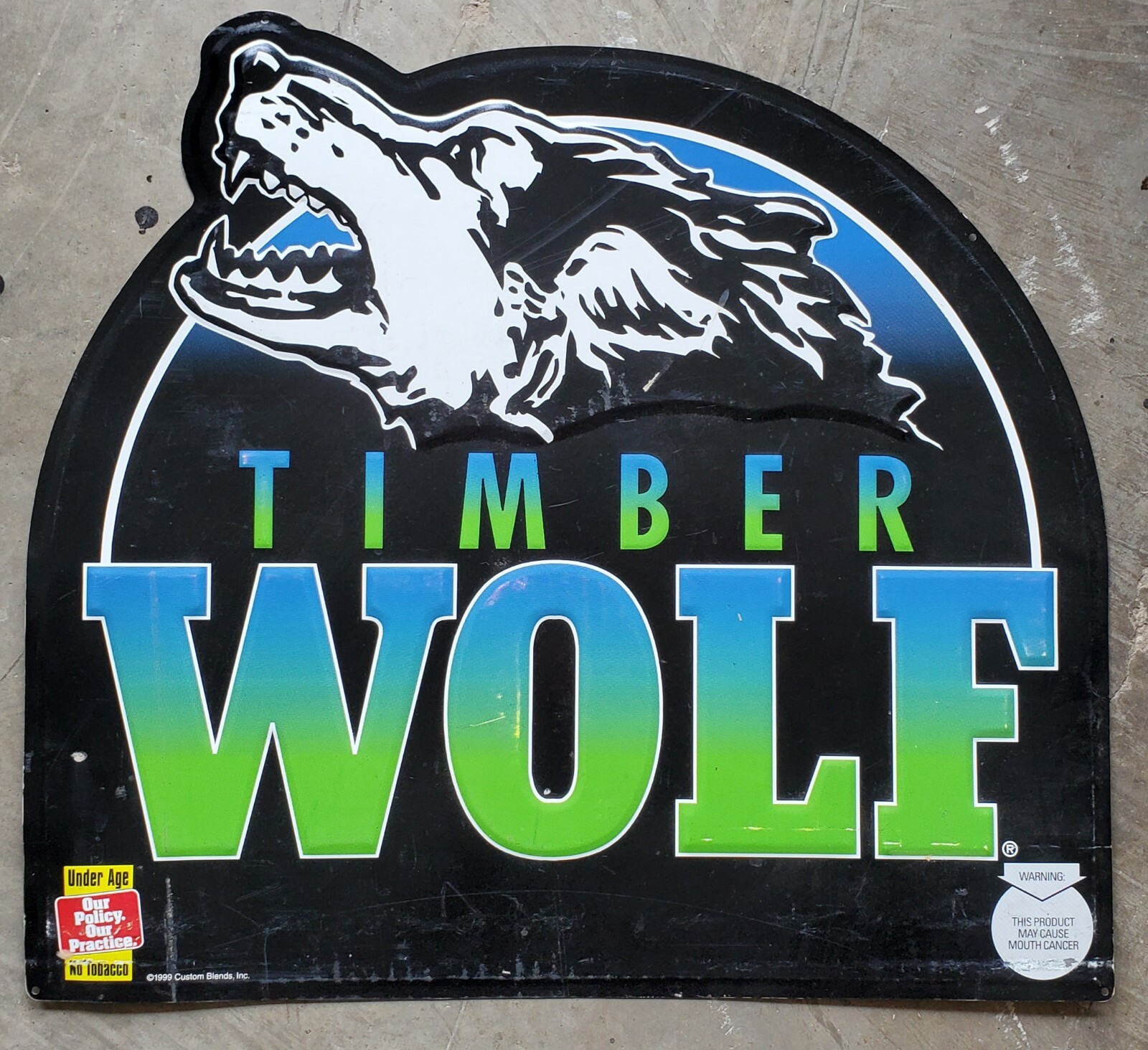 Vintage Timber Wolf Chewing Tobacco 19" Embossed Metal Sign | eBay
