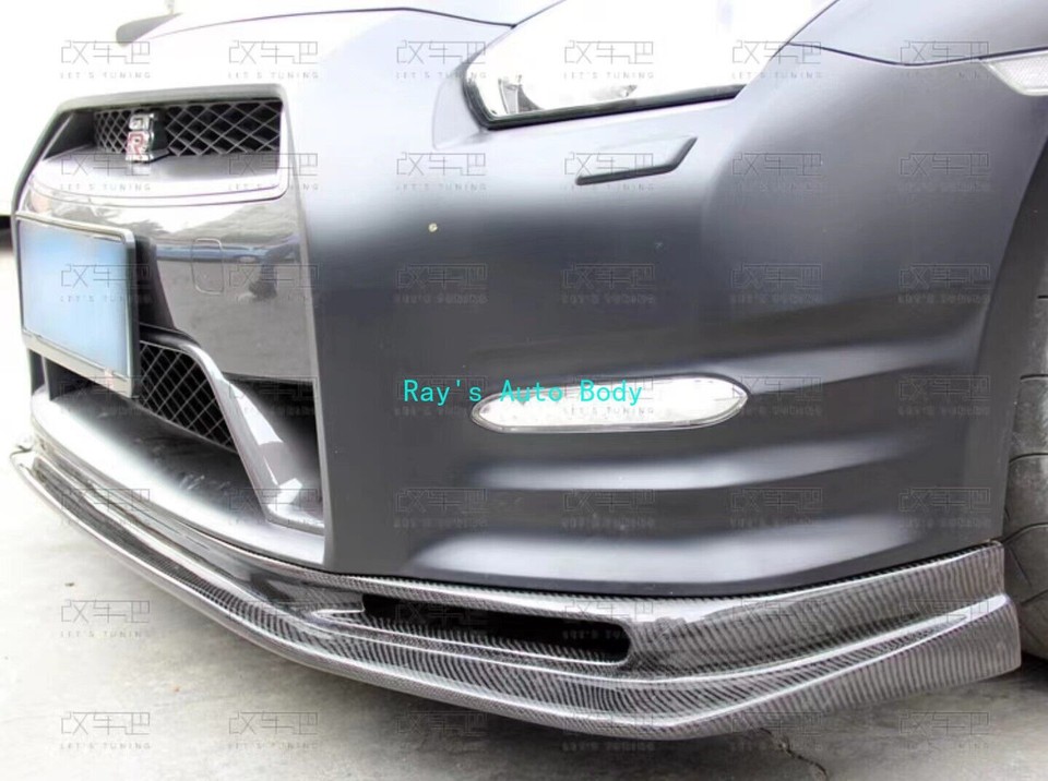 Fits For Nissan GTR GT-R R35 Carbon Fiber Front Lip Bumper Splitter TS ...