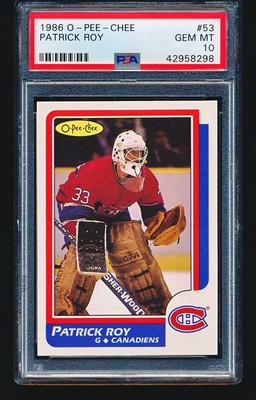 1986 OPC O-Pee-Chee PATRICK ROY Rookie #53 PSA 10 | eBay