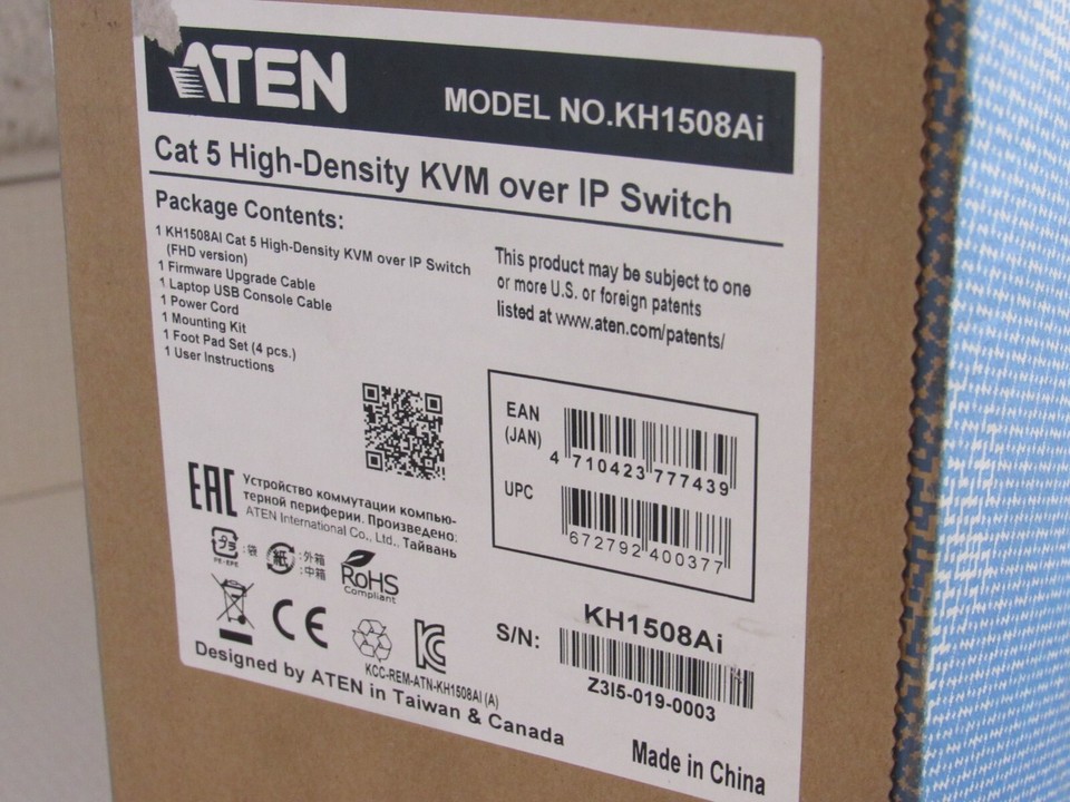 Aten KH1508Ai 8-port Cat 5 High-Density KVM Switch with Kit (Over IP ...