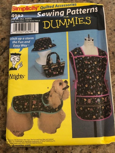 🌺 SIMPLICITY #4982 - LADIES APRON - DOG COAT - TOTE & SUN HAT PATTERN ...
