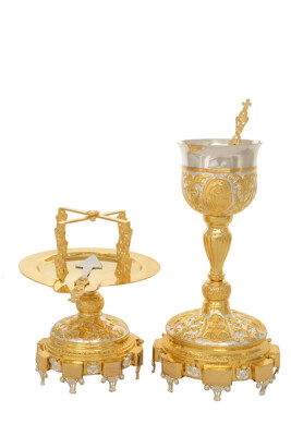 Top Quality Gold - Silver Plated Bronze Greek Orthodox Engraved Chalice ...