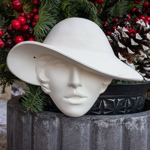 Lady With Big Hat Mask 11" IN STOCK Ceramic Bisque Ready To Paint ...