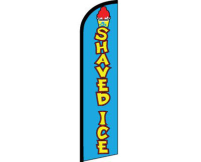 Shaved Ice Blue / Yellow Windless Banner Advertising Marketing Flag | eBay