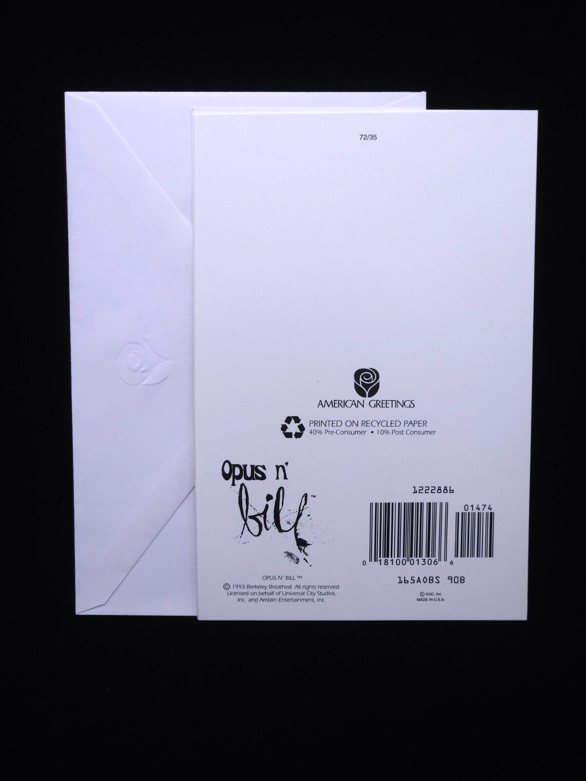 Vintage 1993 Opus n Bill BIRTHDAY Deep Sympathy Greeting Card+Envelope ...